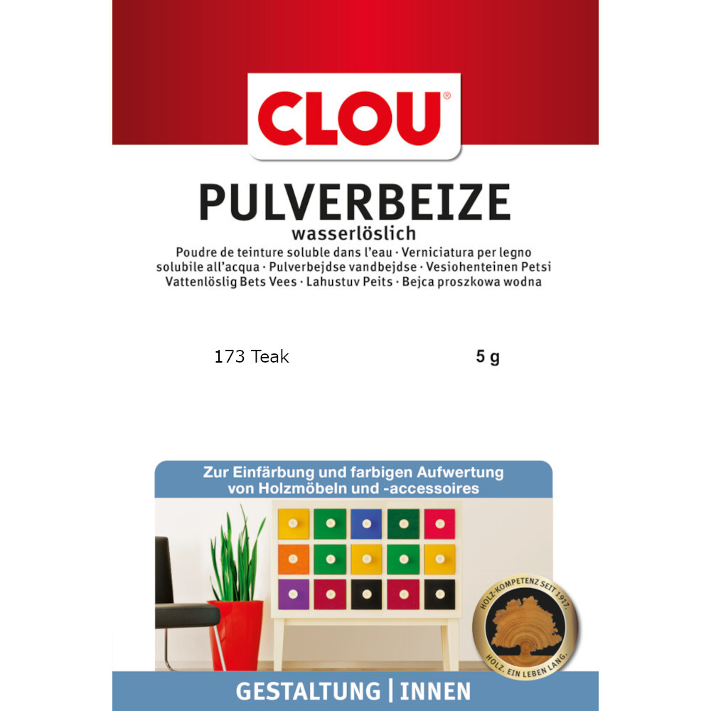 Clou® Pulverbeize teak 5g | Sonderpreis Baumarkt
